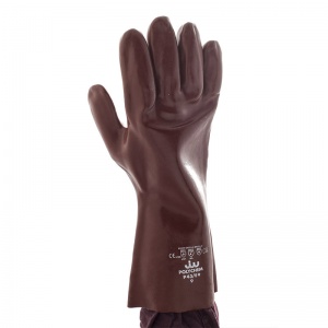 Polyco Polychem Heavyweight Red PVC Chemical Resistant Gauntlet ...